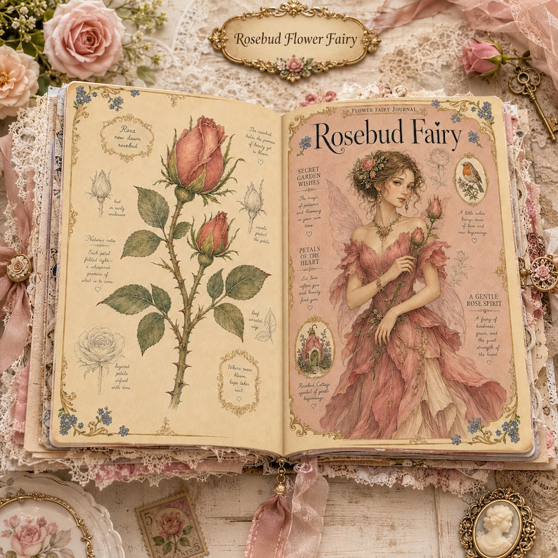 Flower Fairy Junk Journal Kit, Bundle 8-IN-1, 152 Pages, Garden ...