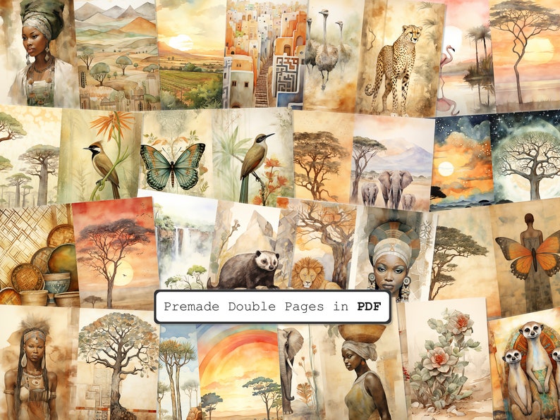 Junk Journal - Africa - US Letter and A4 Size, Mix and Match Pages ...
