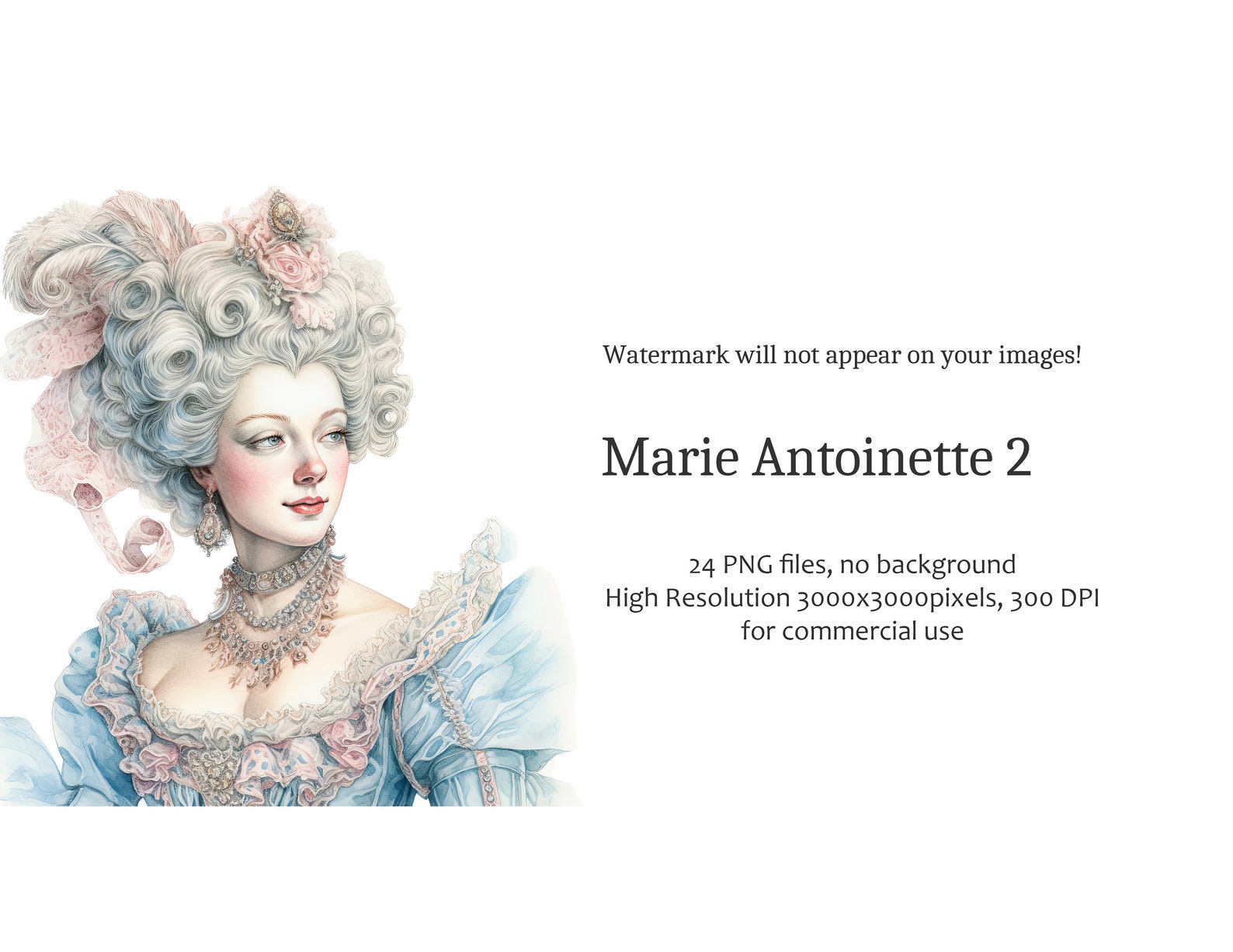 Marie Antoinette Set 2 Clipart PNG Set 24 Vintage Fashion - Etsy Canada