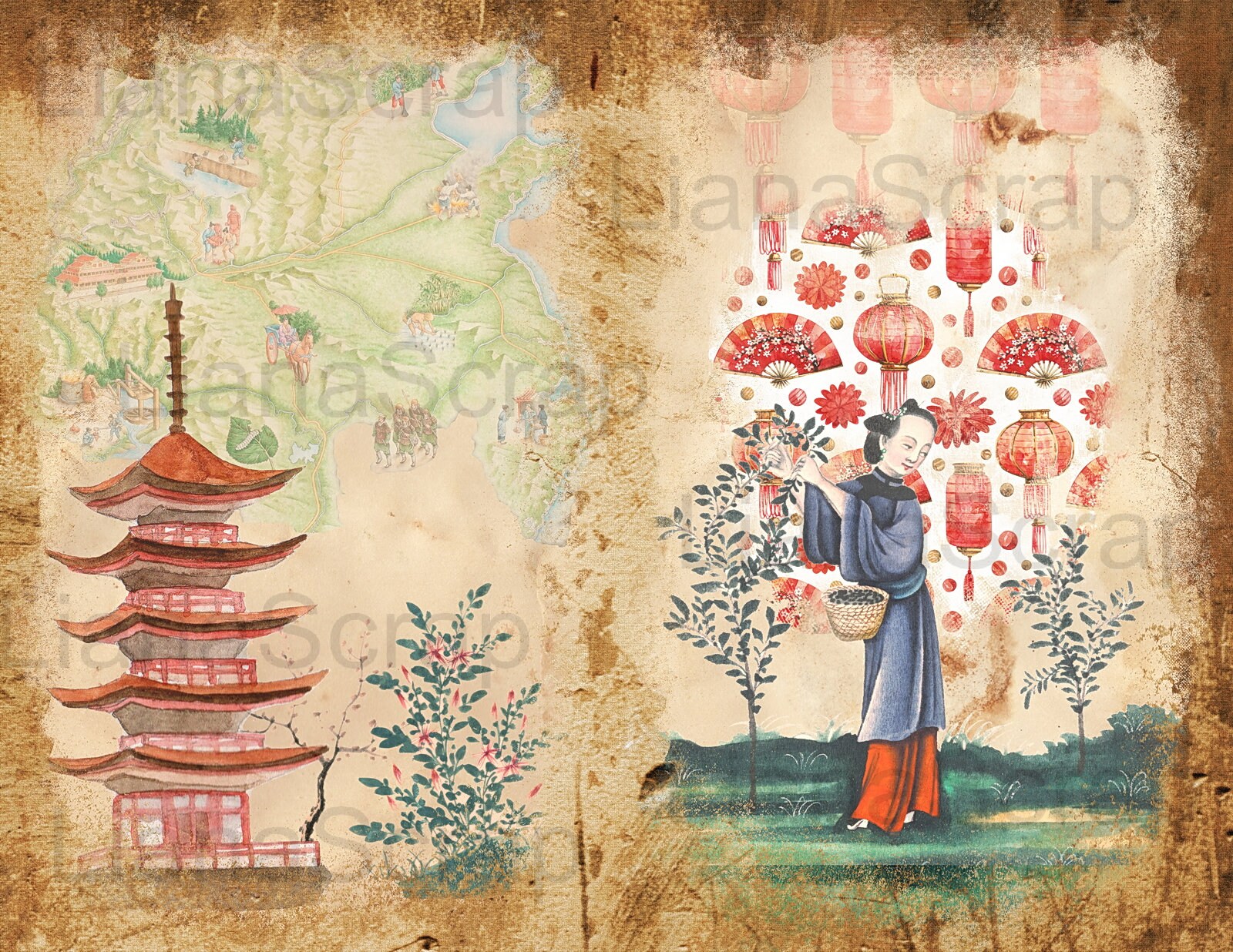 Chinese Song Junk Journal Digital Kit Printable Chinese - Etsy