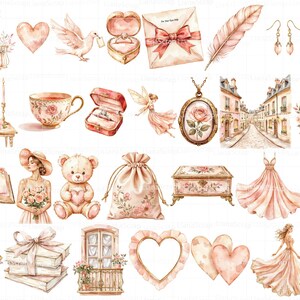 Dreaming of Love Clipart - Vintage Romance, Floral, Portraits, Paris ...