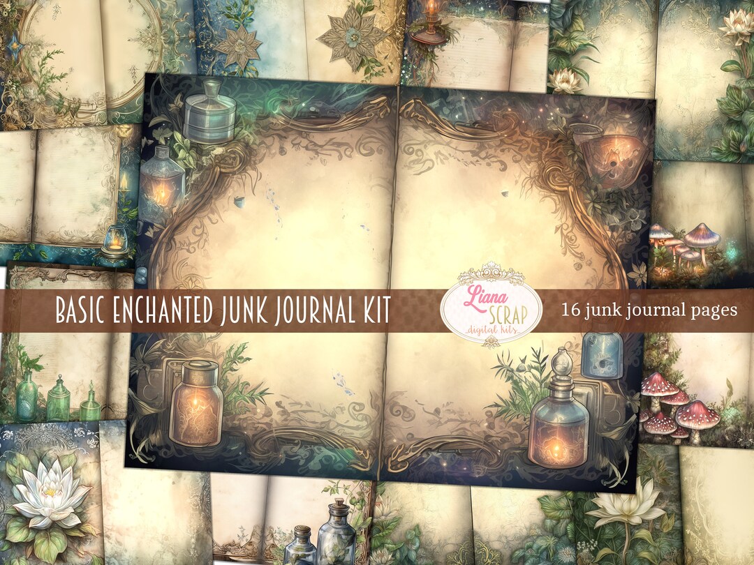 Basic Enchanted Digital Paper for Junk Journals, Journal Paper With ...