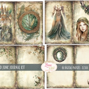 Elf World Digital Junk Journal Kit, Fantasy Forest Theme (PDF) - Etsy