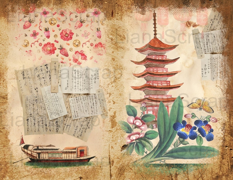 Chinese Song Junk Journal Digital Kit Printable Chinese | Etsy