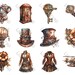 Steampunk Copper Clipart PNG Set, 36 Steampunk Clipart, Commercial Use ...