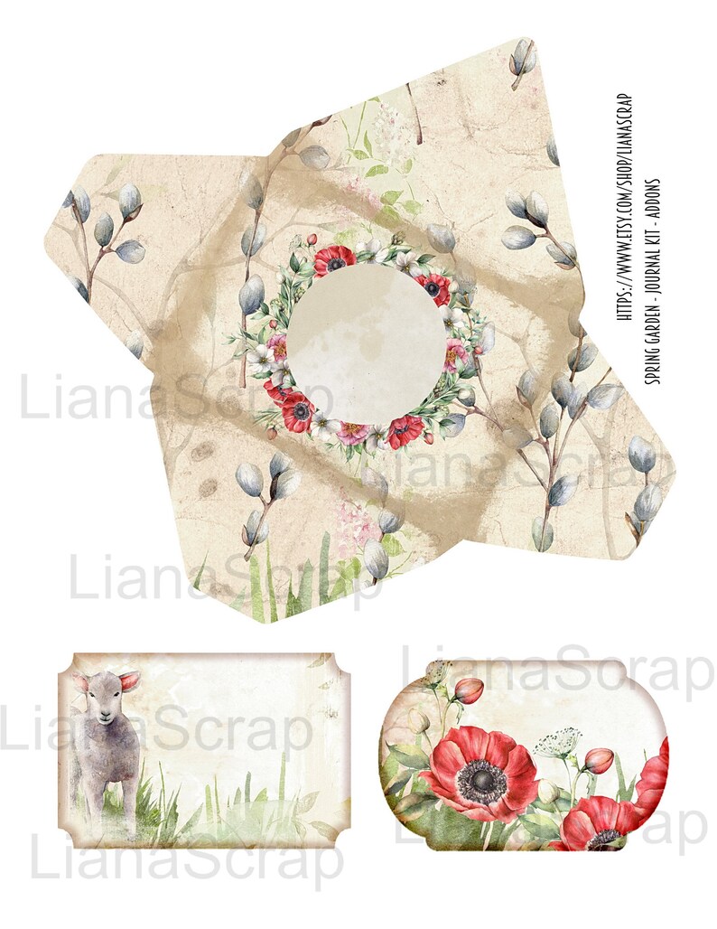 Spring Garden ADDON Junk Journal Digital Kit Printable Spring - Etsy