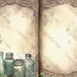Basic Potions Digital Paper for Junk Journals, Old Paper With Potions ...