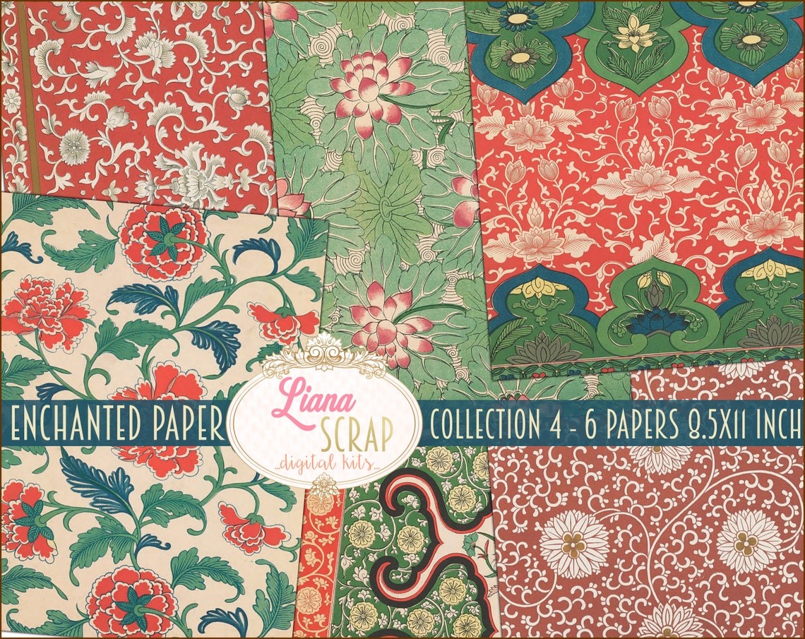 Enchanted Digital Paper Set 4 Digital Junk Journal 8.5x11 - Etsy