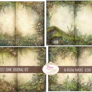 Basic Forest Digital Paper for Junk Journals, Journal Paper With Forest ...