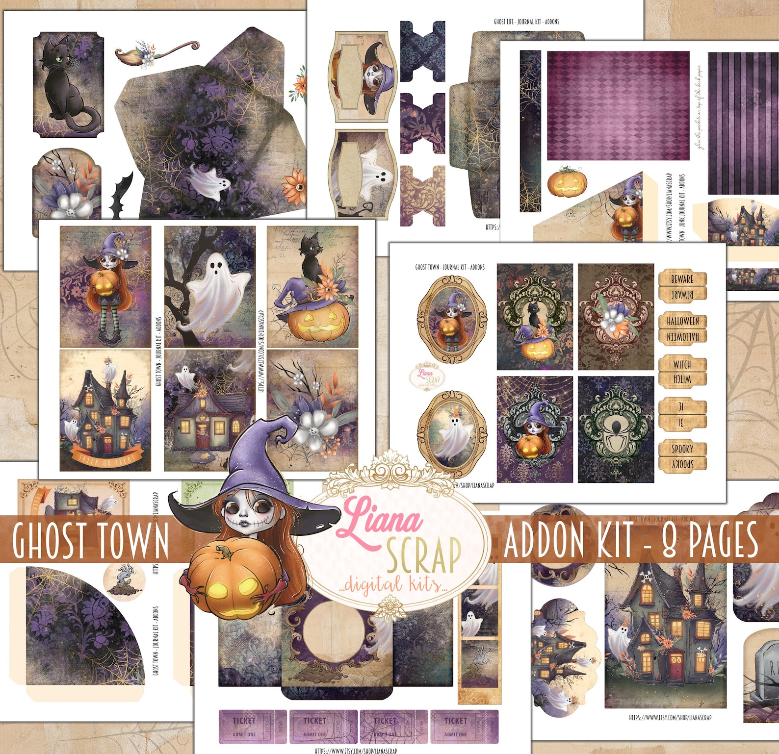 Ghost Town Junk Journal ADDON Kit Printable Magical Halloween - Etsy