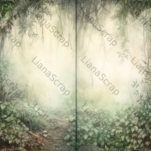 Basic Forest Digital Paper for Junk Journals, Journal Paper With Forest ...