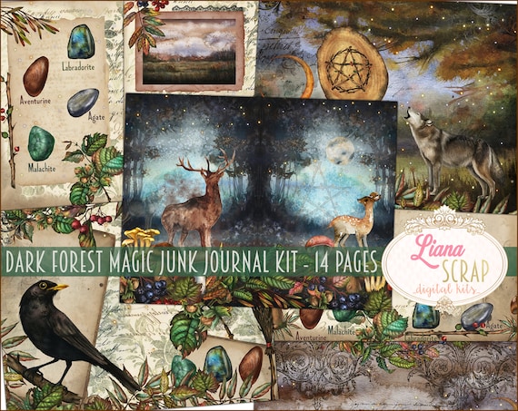 Dark Forest Magic Digital Kit Printable Mysticism and Magic | Etsy