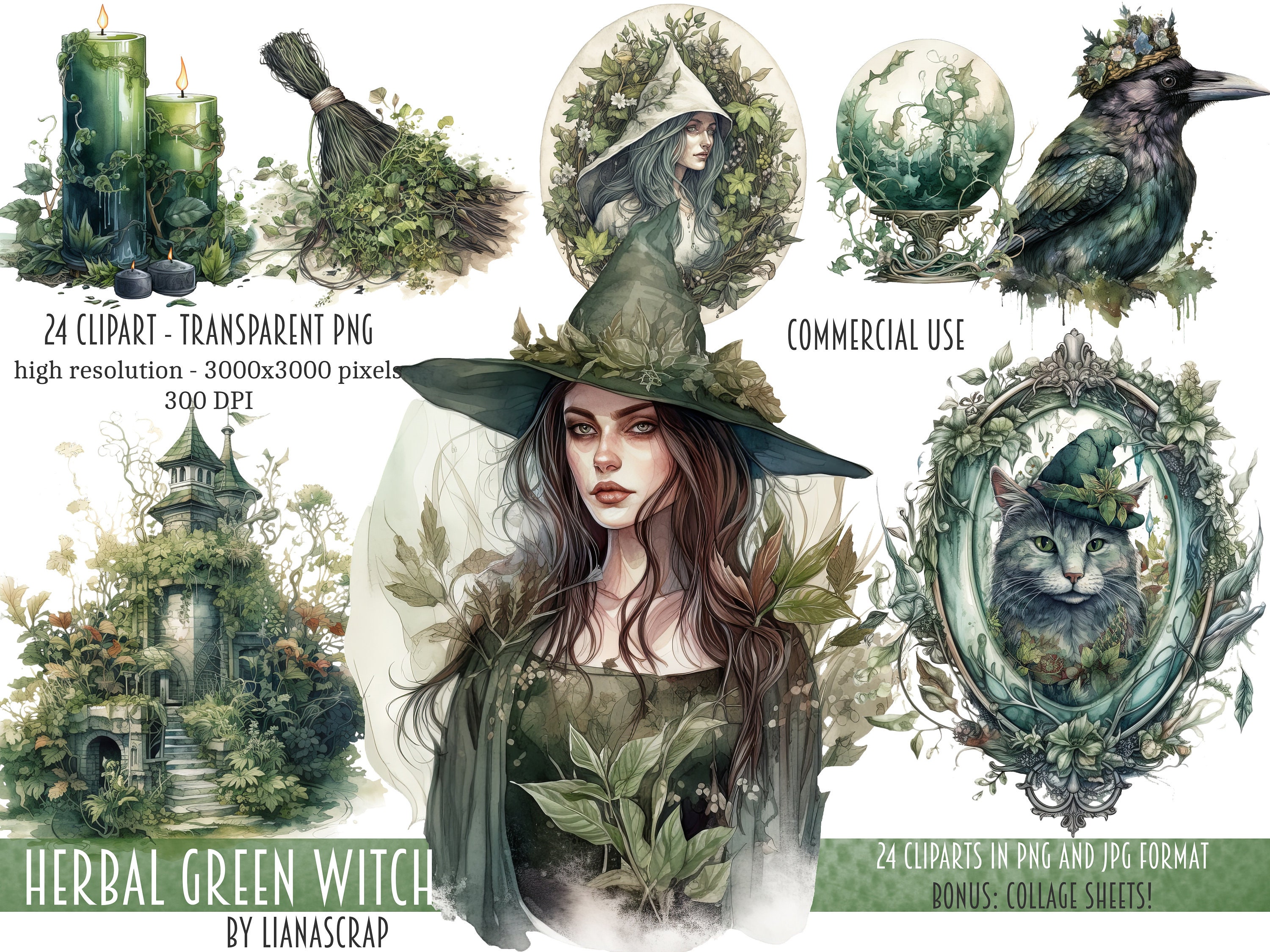 Green Witch Clipart