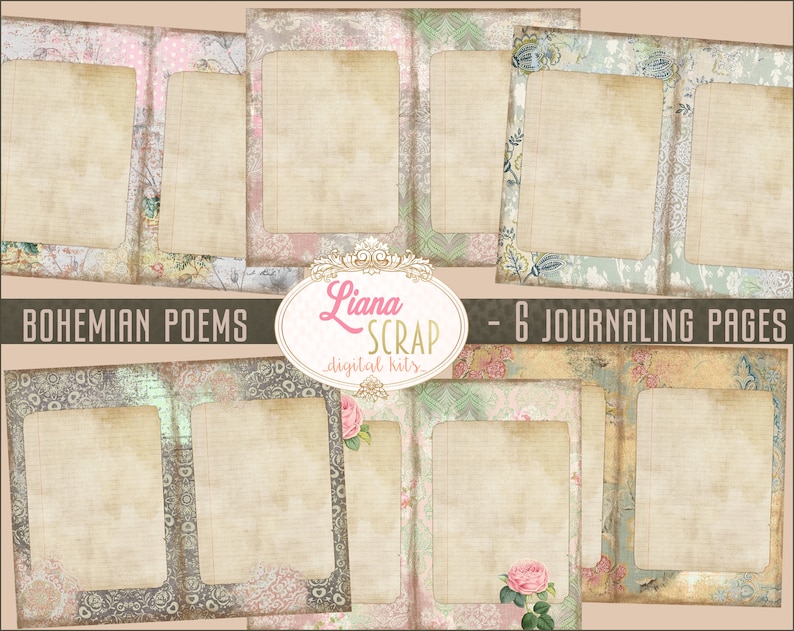 Bohemian Poems Junk Journal Digital Kit Printable Boho | Etsy