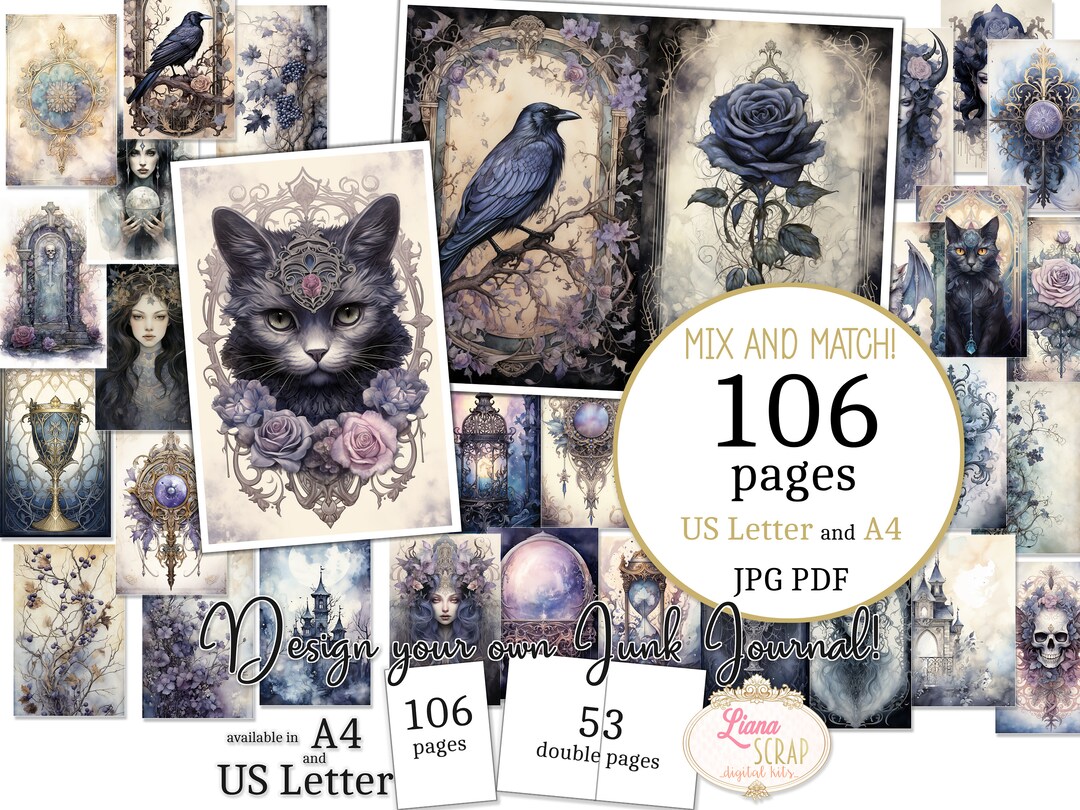 Junk Journal - Cursed - US Letter and A4 Size, Mix and Match Pages ...