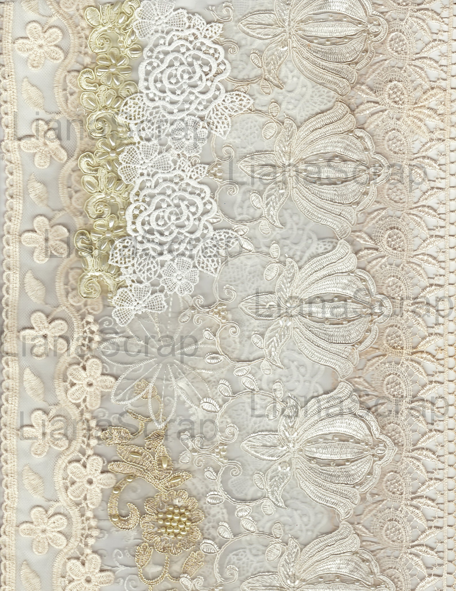 Lace Delight Digital Paper, Digital Junk Journal Kit, Vintage Lace ...