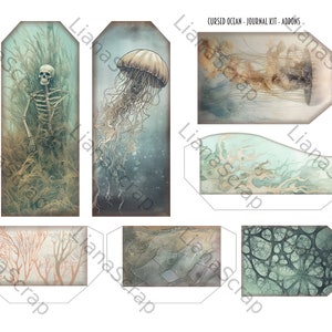 Cursed Ocean Digital Junk Journal ADDON Kit, Haunted Underwater Collage ...