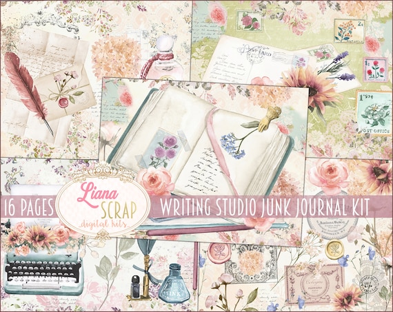 Writing Studio Junk Journal Digital Kit Printable Books and - Etsy Canada