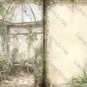 Basic Garden Digital Paper for Junk Journals, Old Paper With Faded ...