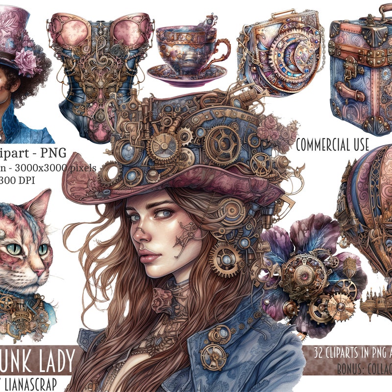 Steampunk Clip Art - Etsy