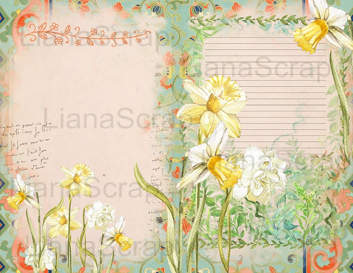 Spring Fling Printable Junk Journal Kit Spring Flowers - Etsy