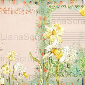 Spring Fling Printable Junk Journal Kit, Spring Flowers Digital Collage ...