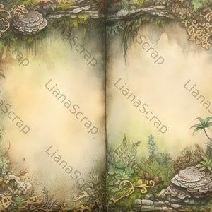Basic Forest Digital Paper for Junk Journals, Journal Paper With Forest ...