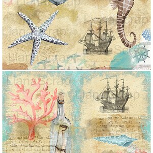 Coral and Shells Junk Journal Kit, Sea Printables, Nautical Collage ...