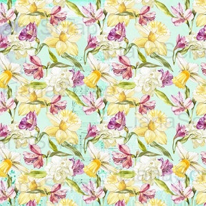 Spring Fling Printable Backgrounds for Junk Journals, Spring Flowers ...