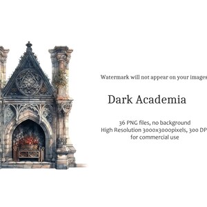 Dark Academia Clipart PNG Set, 36 Gothic Clipart, Commercial Use Clip ...
