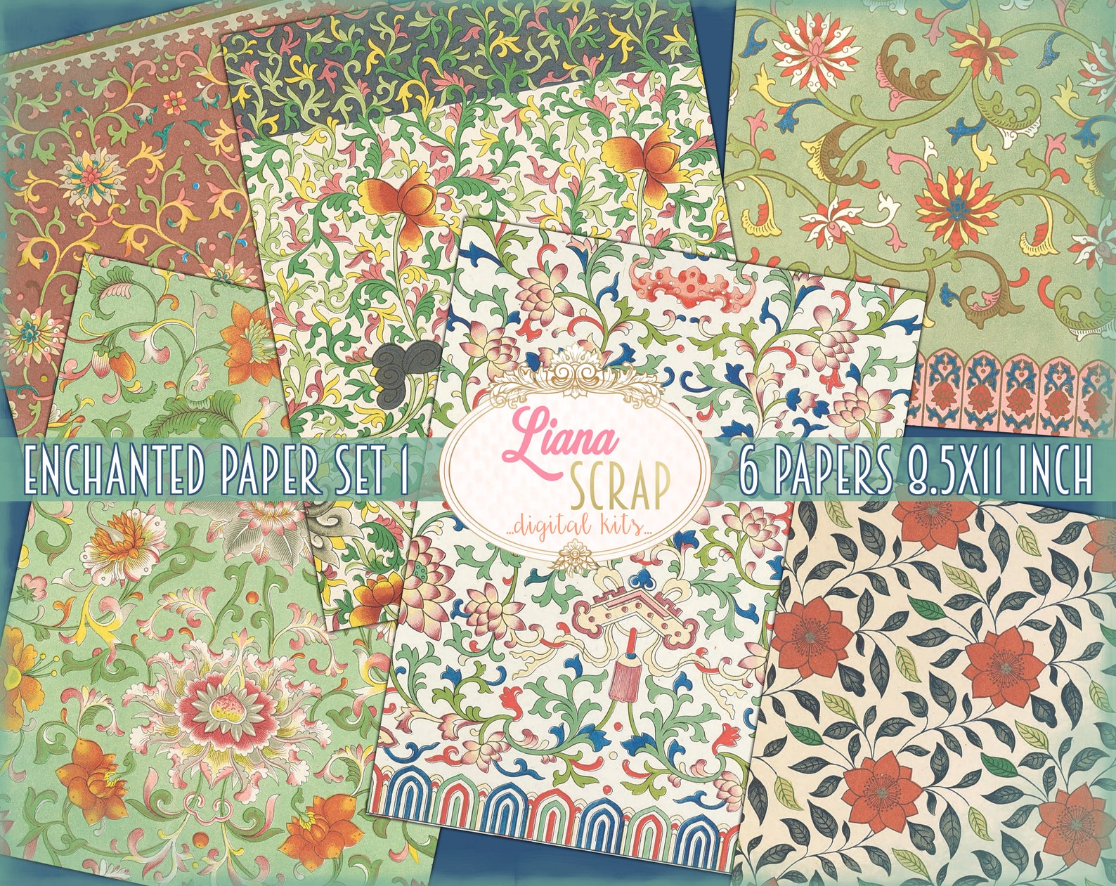 Enchanted Digital Paper Set 1 Digital Junk Journal 8.5x11 - Etsy