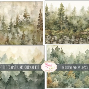 Magical Forest Junk Journal Paper, Woodland Collage (PDF) - Etsy