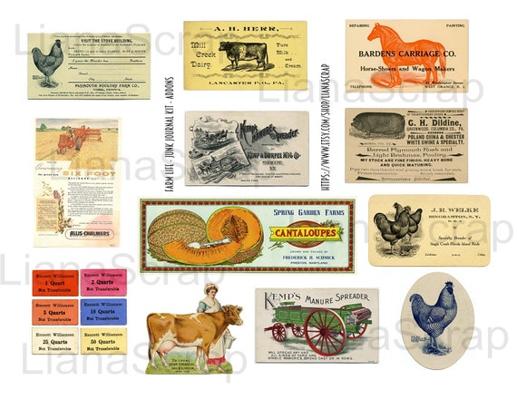 Papercraft Paper Farm Life Ephemera Printables Farm Ephemera Vintage ...