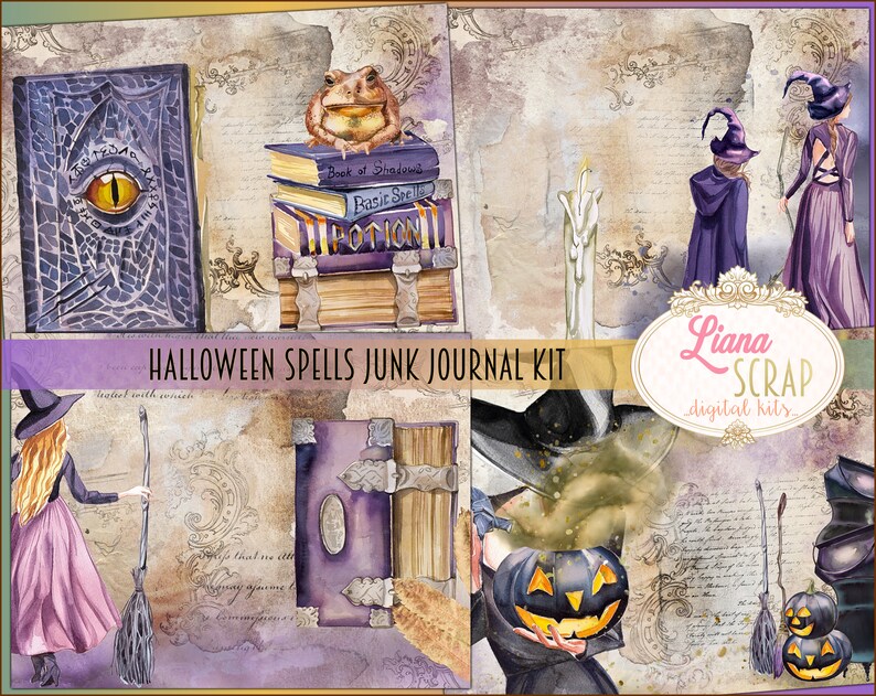 Halloween Spells Digital Kit Printable Magic and Witches - Etsy