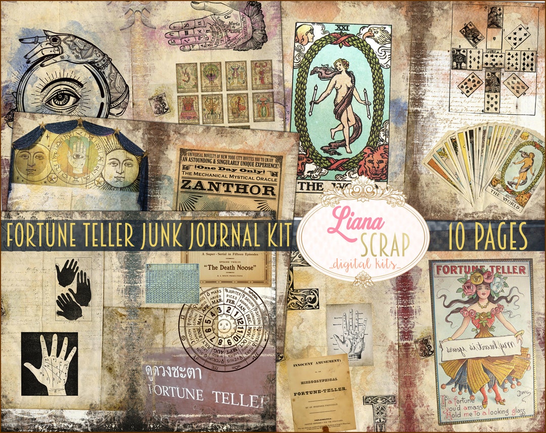 Fortune Teller Junk Journal Digital Kit Printable, Tarot and Esoteric ...