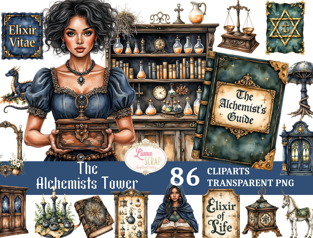 Alchemist's Tower Clipart Set – Magical Witchcore PNG Images - Etsy