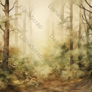 Forest Background, Digital Junk Journal, Forest Collage Printable ...