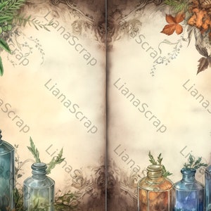 Basic Colorful Potions Digital Paper for Junk Journals, Old Paper ...