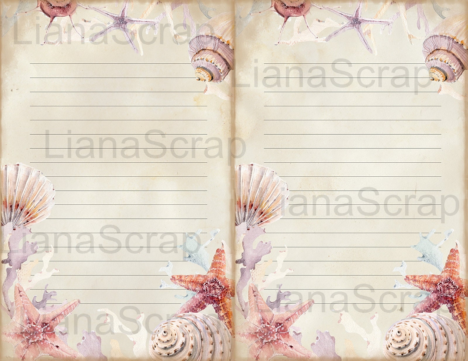 Sand and Sea Junk Journal Kit Beach Printables Seahorse - Etsy