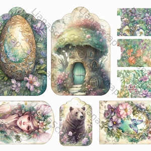 Spring Fairy Junk Journal ADDON Kit, Fantasy Fairy Collage Printables ...