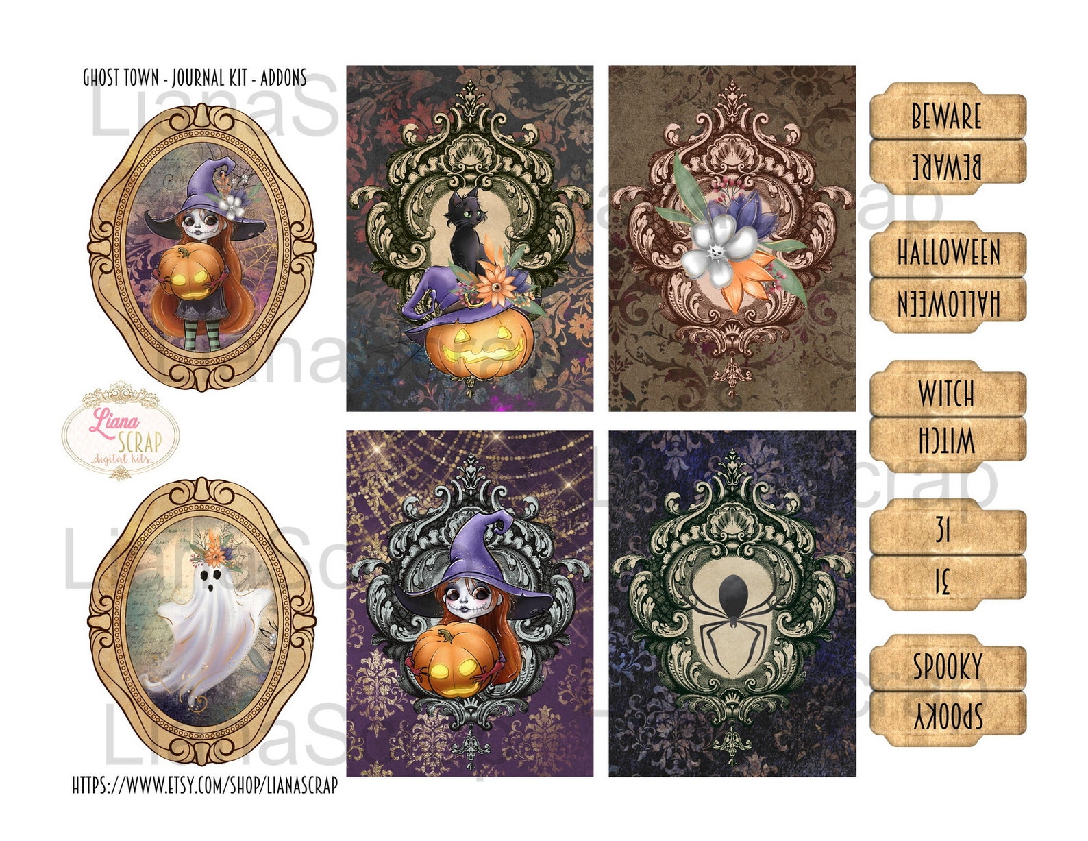 Ghost Town Junk Journal ADDON Kit Printable Magical Halloween - Etsy