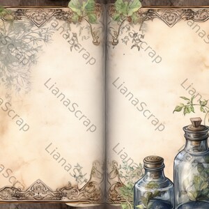 Basic Potions Digital Paper for Junk Journals, Old Paper With Potions ...