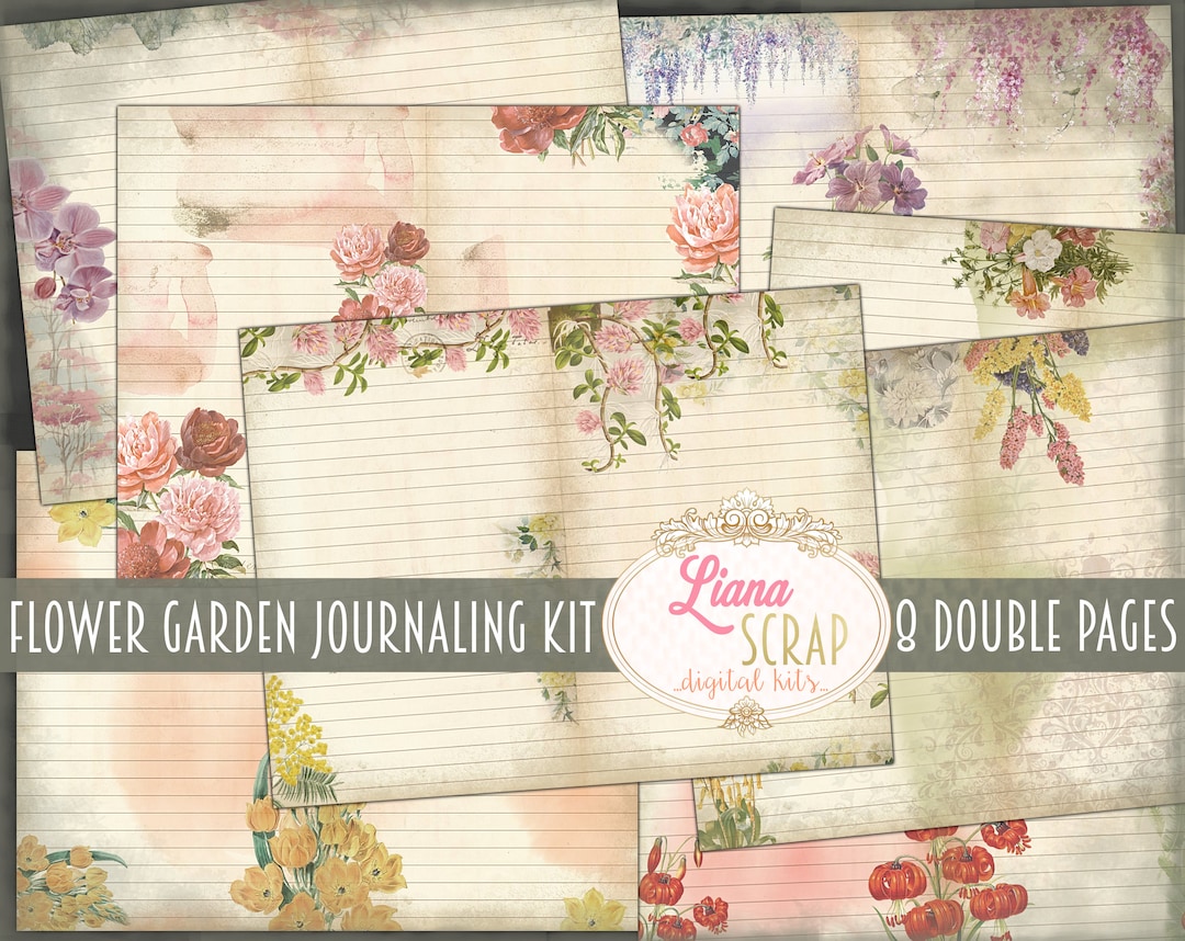 Flower Garden Journaling Kit Printable for Junk Journals, Vintage ...