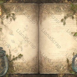 Basic Potions Digital Paper for Junk Journals, Old Paper With Potions ...