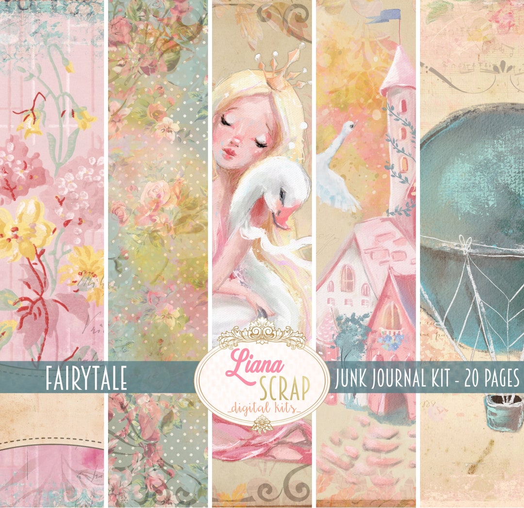 Fairytale Junk Journal Digital Kit Printable, Princess Digital Collage ...