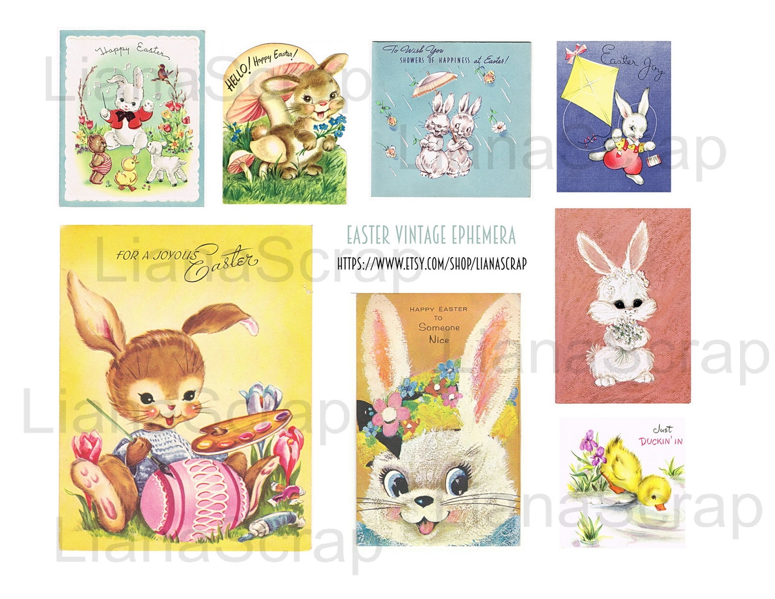 Vintage Easter Ephemera Printables Easter Postcards Digital | Etsy