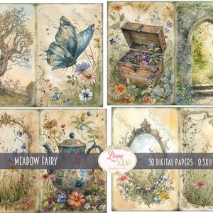 Meadow Fairy Digital Junk Journal, Whimsical Printable Paper, Fantasy ...