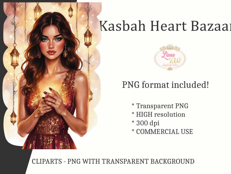Kasbah Heart Bazaar - 92 Clipart Images, Boho Digital Stickers ...