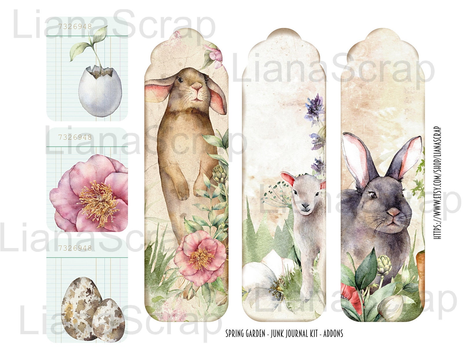 Spring Garden ADDON Junk Journal Digital Kit Printable Spring - Etsy