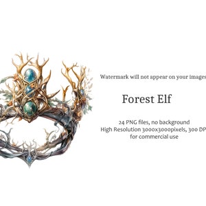 Forest Elf Clipart PNG Set, 24 Magical Clipart, Commercial Use Clip Art ...